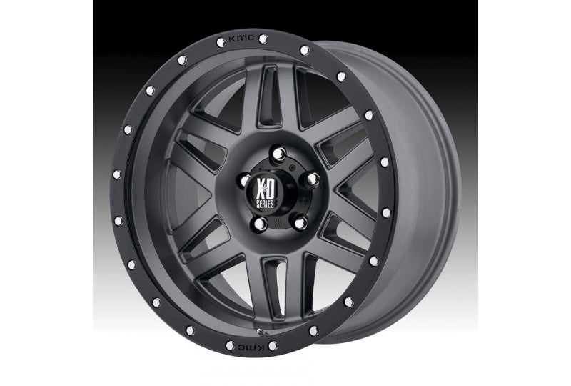 KMC Machete | 18" x 9" | +18 Offset | Matte Grey w/ Black Ring – RubiTrux